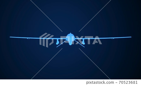 UAV IHA Predator Reaper Plane Wireframe Glowing... - Stock Illustration ...