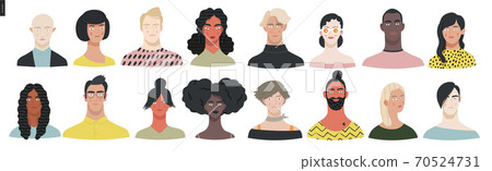 Beautiful people portraits set - Stock Illustration [70524731] - PIXTA