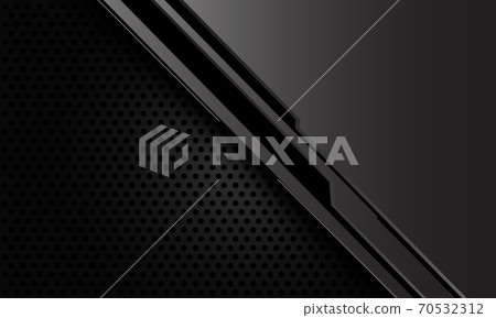 Abstract grey metallic black line cyber on dark... - Stock Illustration ...