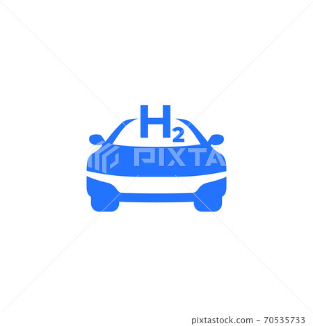 hydrogen car vector icon on white - Stock Illustration [70535733] - PIXTA