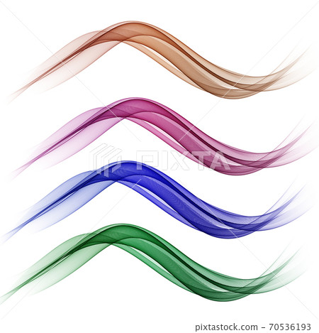 Vector set of horizontal colored waves, design... - Stock Illustration ...
