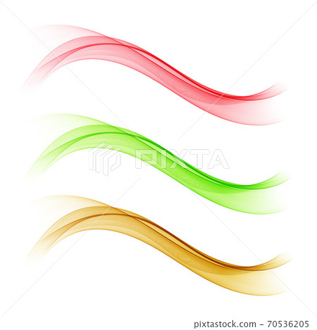 Vector set of horizontal colored waves, design... - Stock Illustration ...