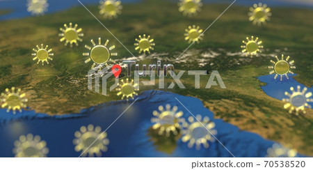 Sunny weather icons near Turin city on the map,... - Stock Illustration ...