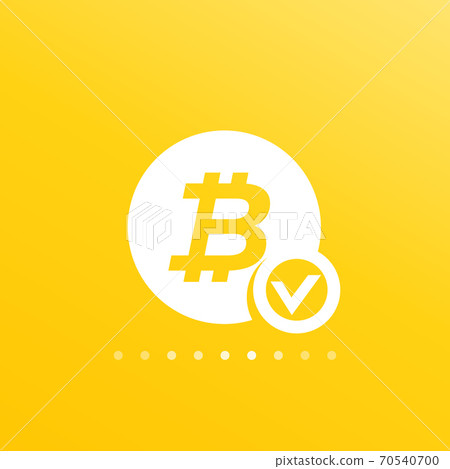 Approved bitcoin payment vector icon - Stock Illustration [70540700 ...