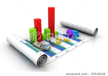 Business graph chart and money - Stock Illustration [70549208] - PIXTA