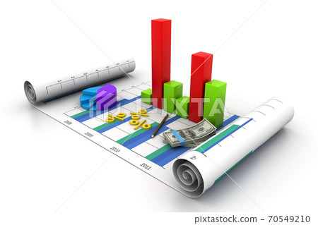 Business graph chart and money - Stock Illustration [70549210] - PIXTA