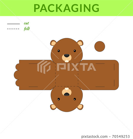 DIY party favor beaver box for birthdays, baby... - Stock Illustration ...