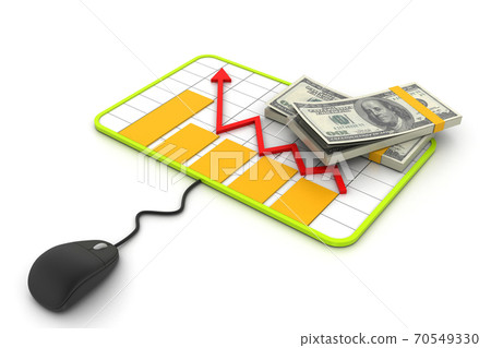 Financial Planning. Graph with a mouse and... - Stock Illustration ...
