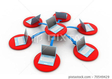 Computer network isolated on white background - Stock Illustration ...