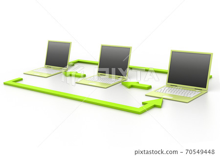 Computer network in white background - Stock Illustration [70549448 ...