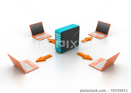 3d Computer network - Stock Illustration [70549451] - PIXTA
