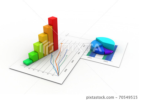 Business graph with chart in white background - Stock Illustration ...