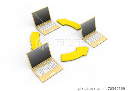Computer network isolated on white background. - Stock Illustration ...