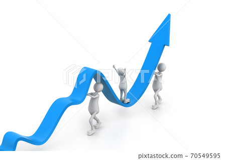 Growing business graph with people. - Stock Illustration [70549595] - PIXTA