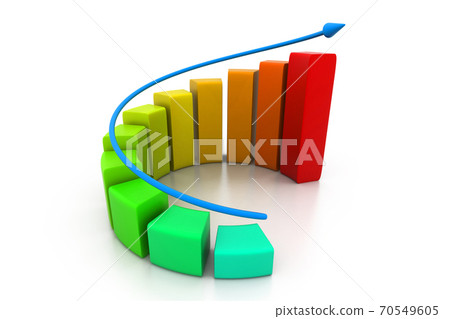 Rising business graph - Stock Illustration [70549605] - PIXTA
