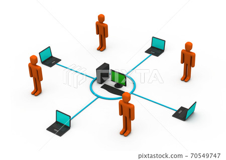 Computer network communicating . - Stock Illustration [70549747] - PIXTA