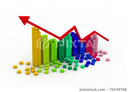3d graph showing rise in profits or earnings - Stock Illustration ...