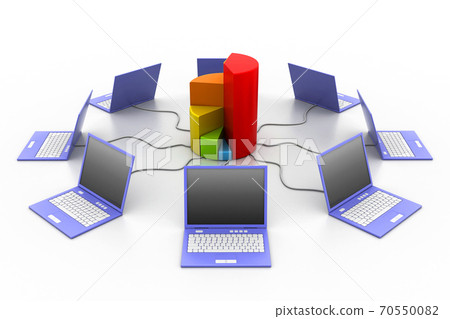 Computer network in business graph - Stock Illustration [70550082] - PIXTA