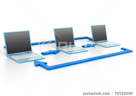 Computer network in white background - Stock Illustration [70550090 ...