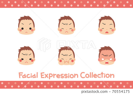 Cute boy's moody icon facial expression... - Stock Illustration ...
