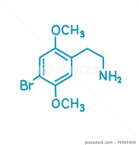 2C-B chemical formula doodle icon, vector - Stock Illustration ...