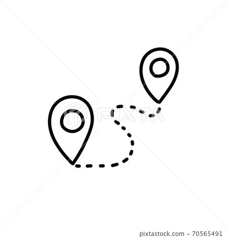 map distance doodle icon, vector black line - Stock Illustration ...