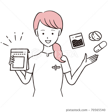 Introducing pharmacists who hand over medicine... - Stock Illustration ...