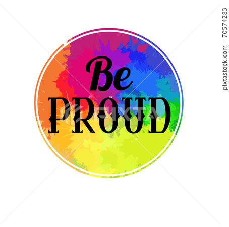 Be Proud lettering written in vintage patterned... - Stock Illustration ...