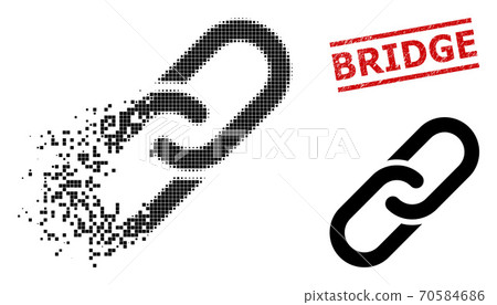 Disintegrating Pixelated Chain Icon and... - Stock Illustration ...