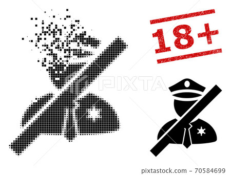 Dissipated Dotted Frorbidden Police Man Icon... - Stock Illustration ...