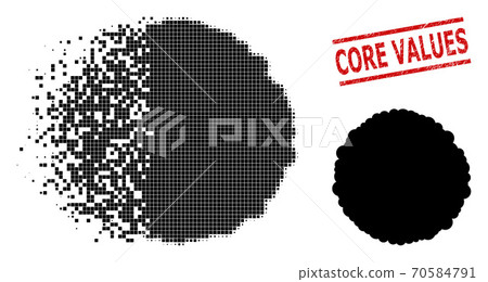 Disintegrating Pixel Core Icon and Grunge Core... - Stock Illustration ...