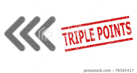 Textured Triple Points Seal Stamp and Halftone... - Stock Illustration ...
