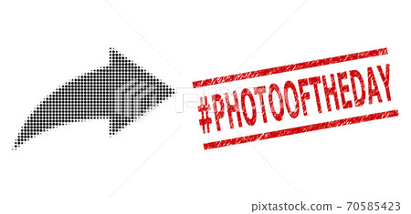 Scratched #Photooftheday Seal Stamp and... - Stock Illustration ...