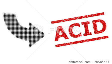 Scratched Acid Stamp and Halftone Dotted Rotate... - Stock Illustration ...