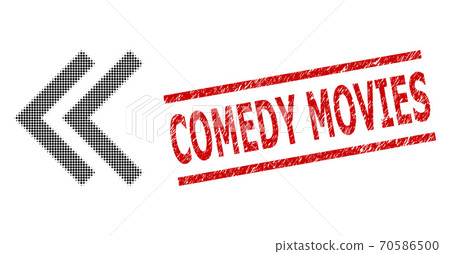 Textured Comedy Movies Seal Stamp and Halftone... - Stock Illustration ...