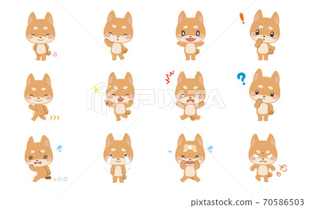 Shiba Inu-kun_Various pose sets 1 - Stock Illustration [70586503] - PIXTA
