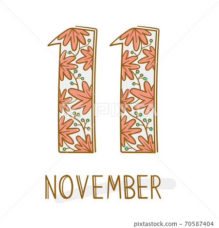 Hand writing 11 and november on white background - Stock Illustration ...