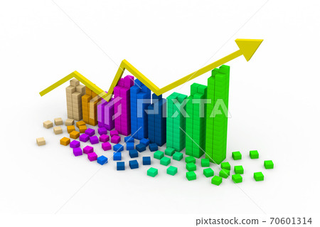 3d graph showing rise in profits or earnings - Stock Illustration ...