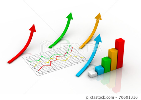 3d graph showing rise in profits or earnings - Stock Illustration ...