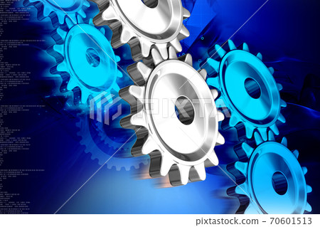 3d illustration of gear in abstract color... - Stock Illustration ...