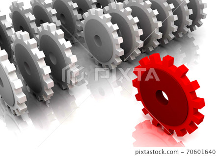 High quality 3d render gear in white background - Stock Illustration ...