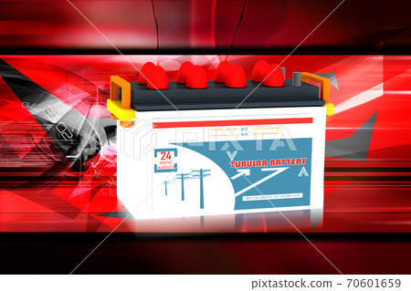 Digital illustration of car battery in color... - Stock Illustration ...