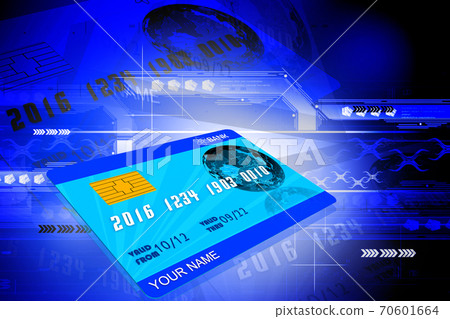 Digital illustration of ATM CARD in color... - Stock Illustration ...