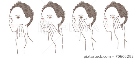 Female face exercise - Stock Illustration [70603292] - PIXTA
