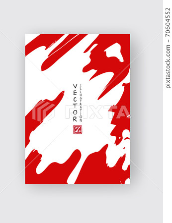 Red ink brush stroke on white background.... - Stock Illustration ...
