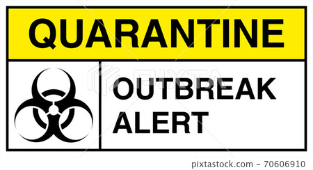 Outbreak alert by the coronavirus sign in the... - Stock Illustration ...
