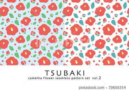 Camellia pattern seamless pattern set vol.2 - Stock Illustration ...