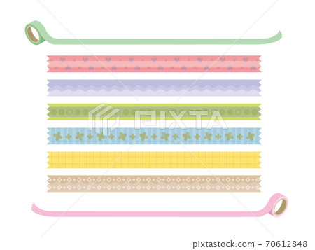 Masking tape style line material set - Stock Illustration [70612848 ...