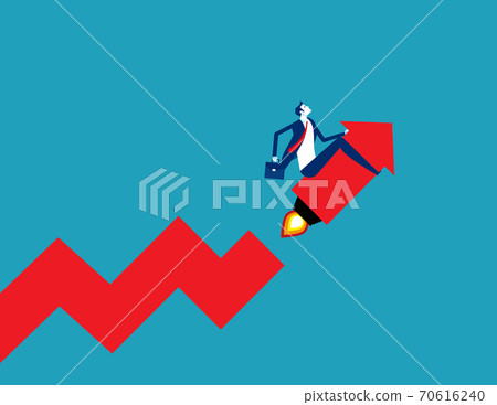 Businessman startup and growing graph. Start Up - Stock Illustration ...