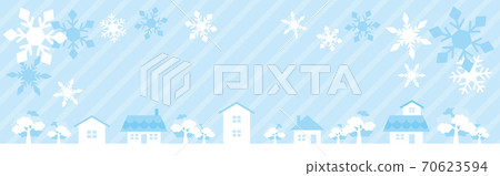 Scenery where snow falls on a cute winter... - Stock Illustration ...